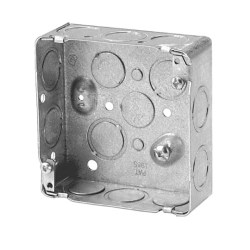 ABB IBERVILLE BOX METAL SQUARE 4X 4X 1-1/2"D WITH 1/2 & 3/4" KO | EWEL