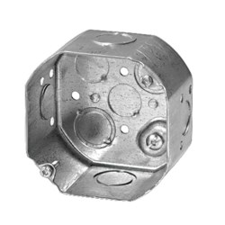 ABB IBERVILLE BOX METAL OCTAGONAL 4X 2-1/8"D WITH 1/2 & 3/4" KO | EWEL